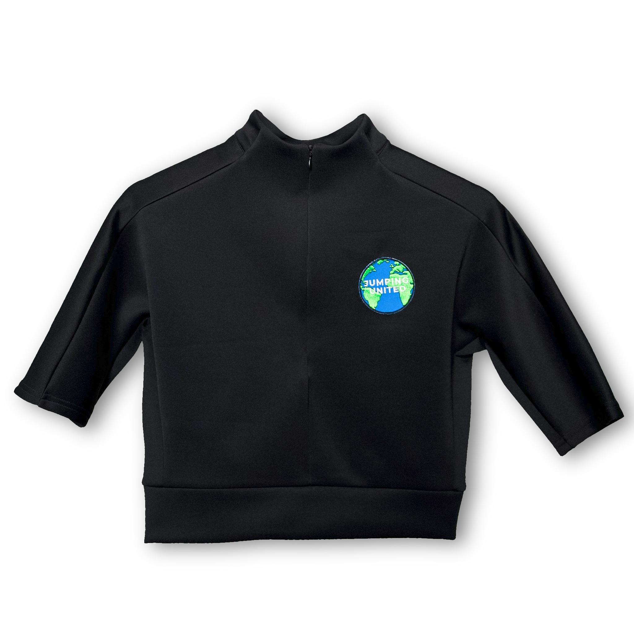Black CROP TOP UNITED with zipper | Jumping® Fitness